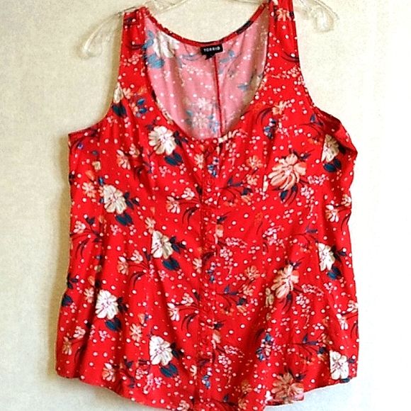 torrid | Tops | Torrid Ladies Red Flowered Size Bust 4246 | Poshmark